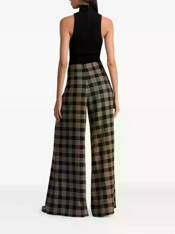 Alice + Olivia Eloise Pleated Check Trousers