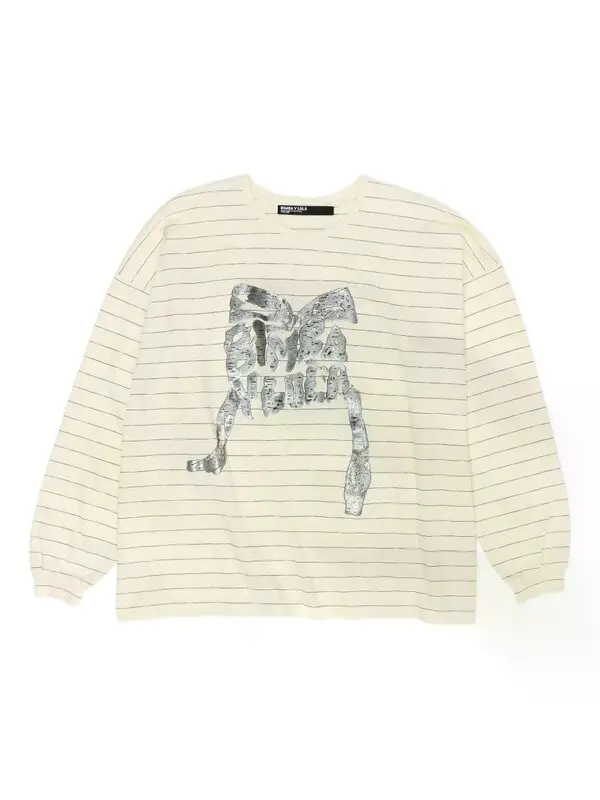 Bimba Y Lola Logo-print Striped T-shirt - Neutrals