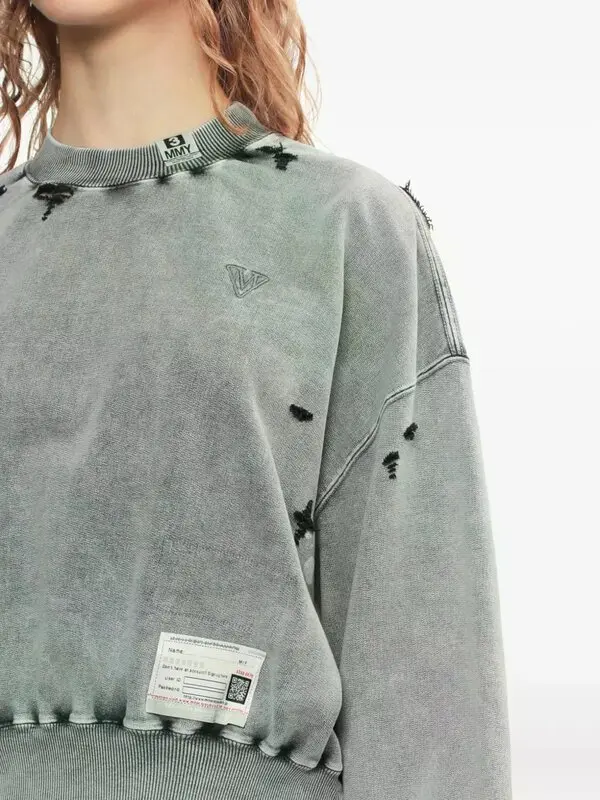 Mihara Yasuhiro Distressed Logo Sweatshirt - Grey | Editorialist