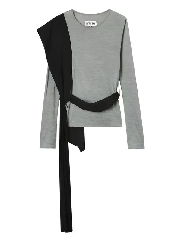 MAISON MARGIELA Draped-panel Long-sleeved Top