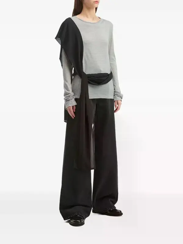 MAISON MARGIELA Draped-panel Long-sleeved Top