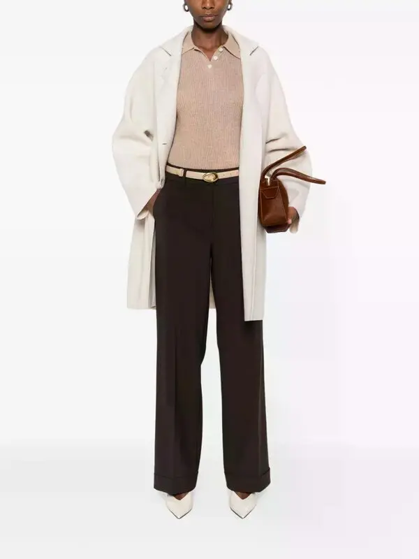 CAMBIO Cuffed Wide-leg Trousers