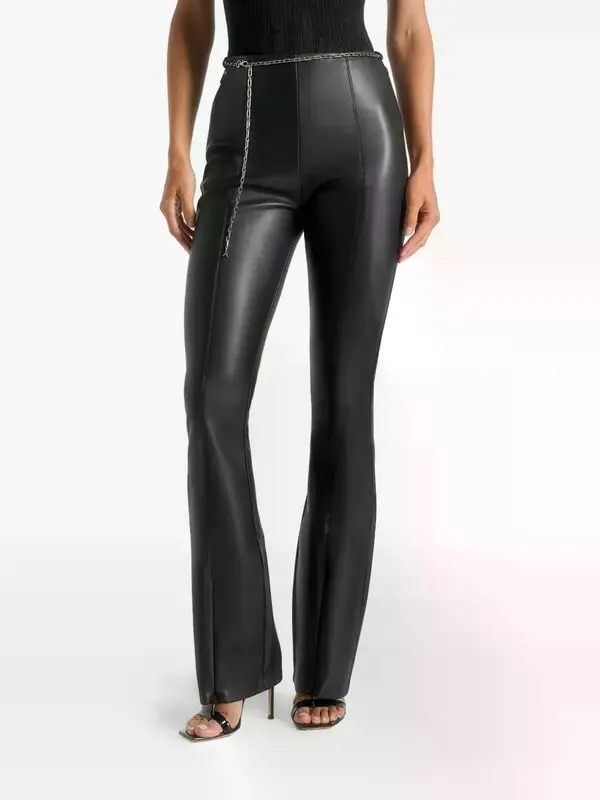 Manière De Voir Chain-detail Faux-leather Flare Leggings