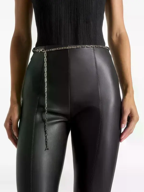 Manière De Voir Chain-detail Faux-leather Flare Leggings