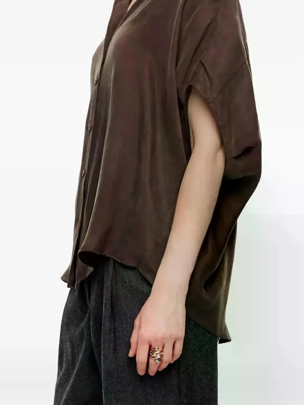 Bimba Y Lola Short-sleeved Buttoned Shirt - Brown