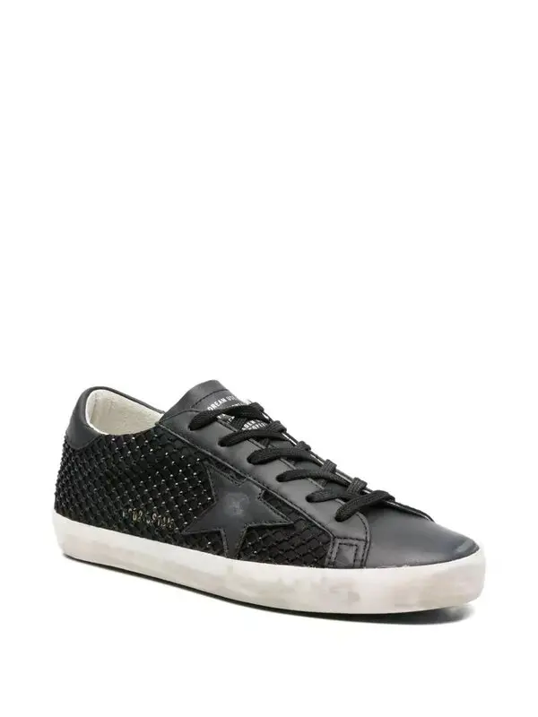 GOLDEN GOOSE Super-star Beaded Leather Trainers