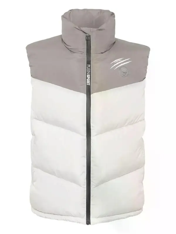 PLEIN SPORT Quilted Logo Gilet - Grey