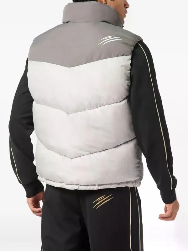 PLEIN SPORT Quilted Logo Gilet - Grey