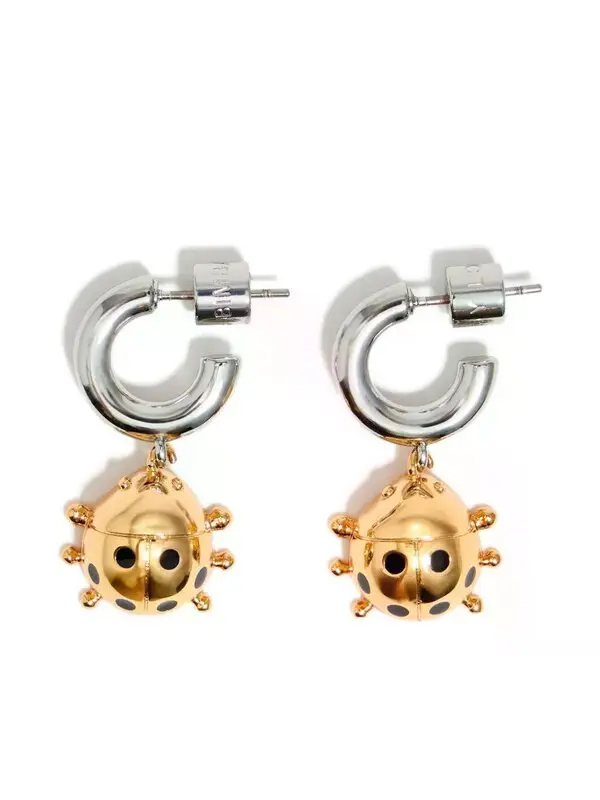 Bimba Y Lola Ladybug Charm Hoop Earrings - Gold
