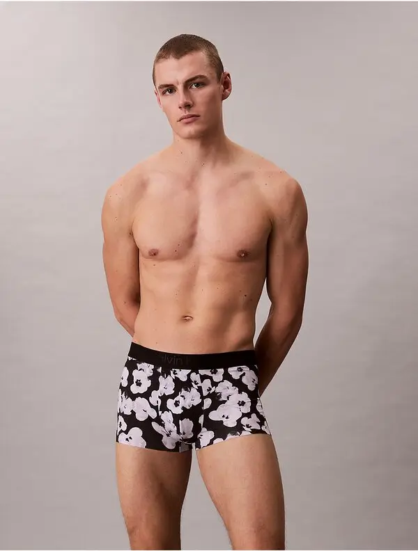 Calvin Klein Black Print Low Rise Trunk - Buttercup Floral Black