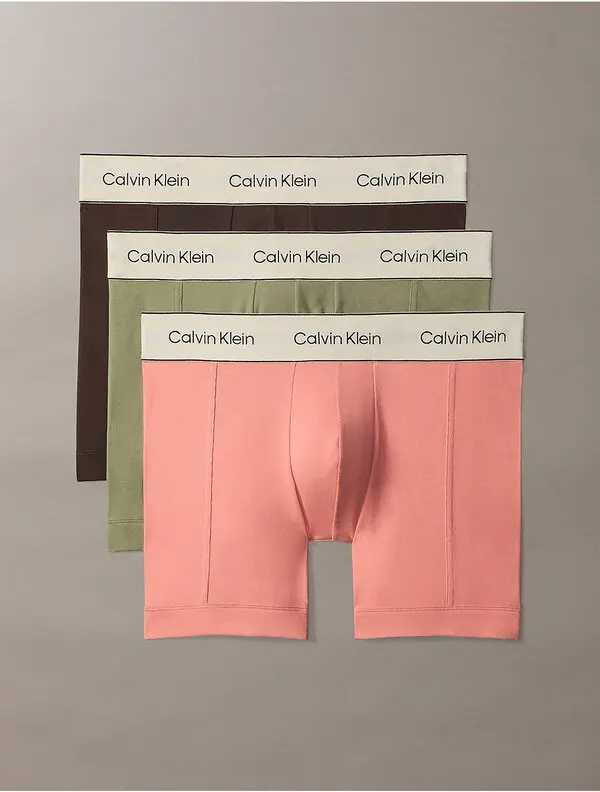 Calvin Klein Heritage Cotton Stretch 3-pack Boxer Brief - Mulch/deep Lichen Green/sunfruit Fun