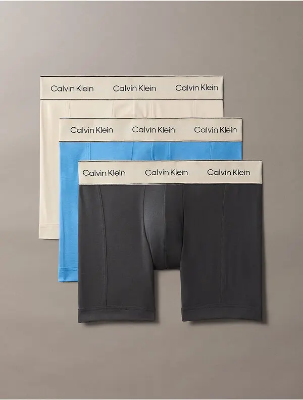 Calvin Klein Heritage Cotton Stretch 3-pack Boxer Brief - Poseidon Blue Multi