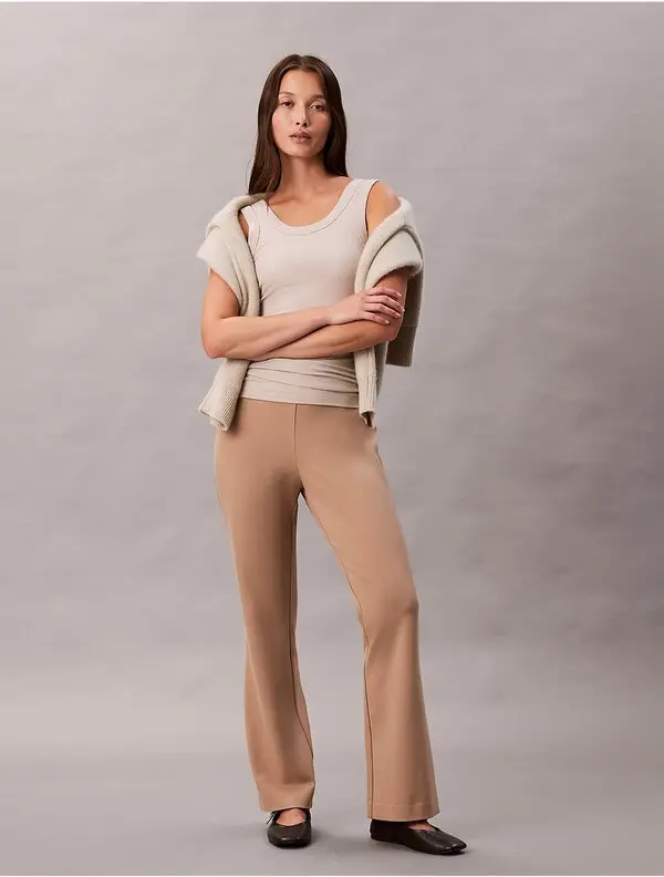 Calvin Klein Ponte Slim Flared Pants - Amphora