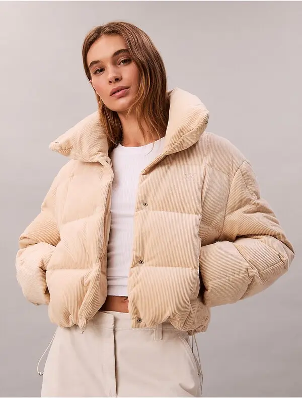 Calvin Klein Corduroy Puffer Jacket - Chalk