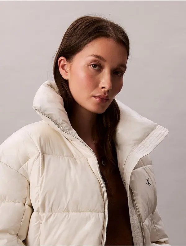 Calvin Klein Shine Puffer Jacket - Chalk
