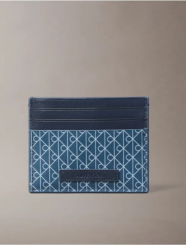 Calvin Klein Allover Emblem Logo Card Case - Blue Nights