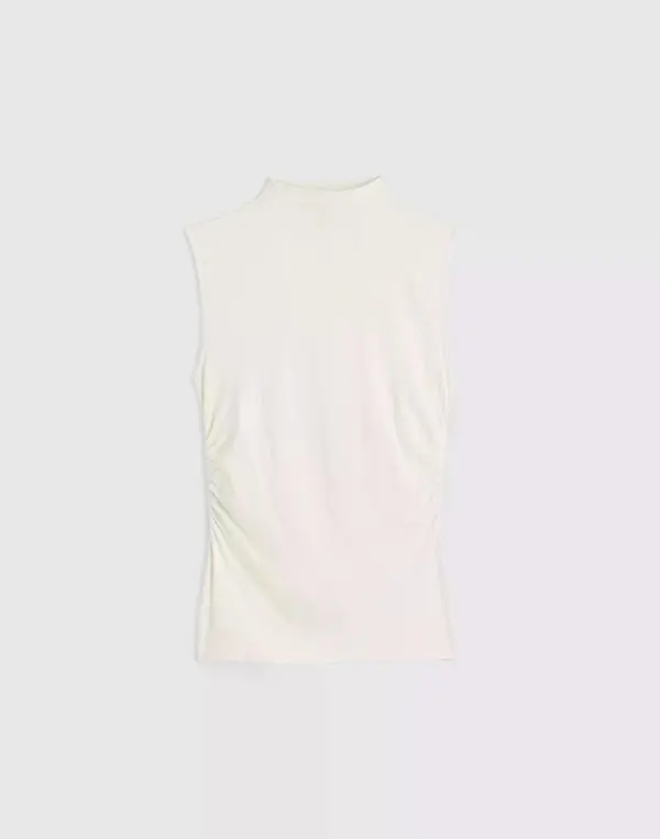 Madewell Ruched Mockneck Tank - Vintage Ivory