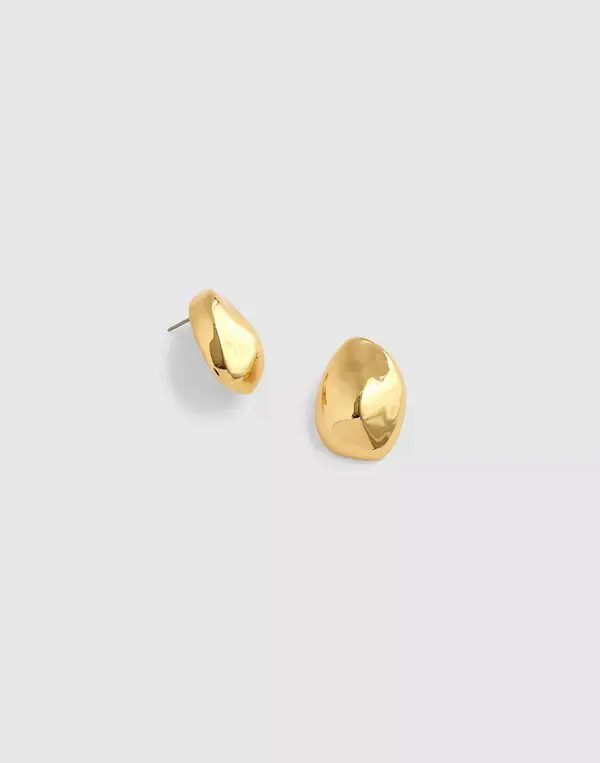 Madewell Organic Droplet Statement Stud Earrings - Antique Gold