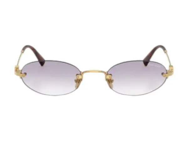 Miu Miu Oval Sunglasses - Gold/clear Gradient Dark Gray (0mu A54s 5ak04o)