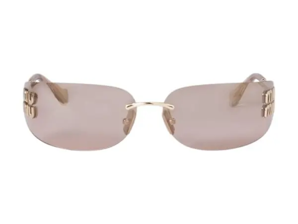 Miu Miu Irregular Sunglasses - Gold Light Purple Brown (0mu 54ys 5ak06i)