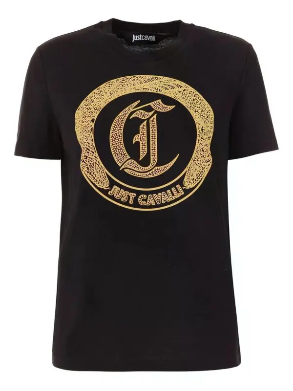Just Cavalli Logo-embellished T-shirt - Black