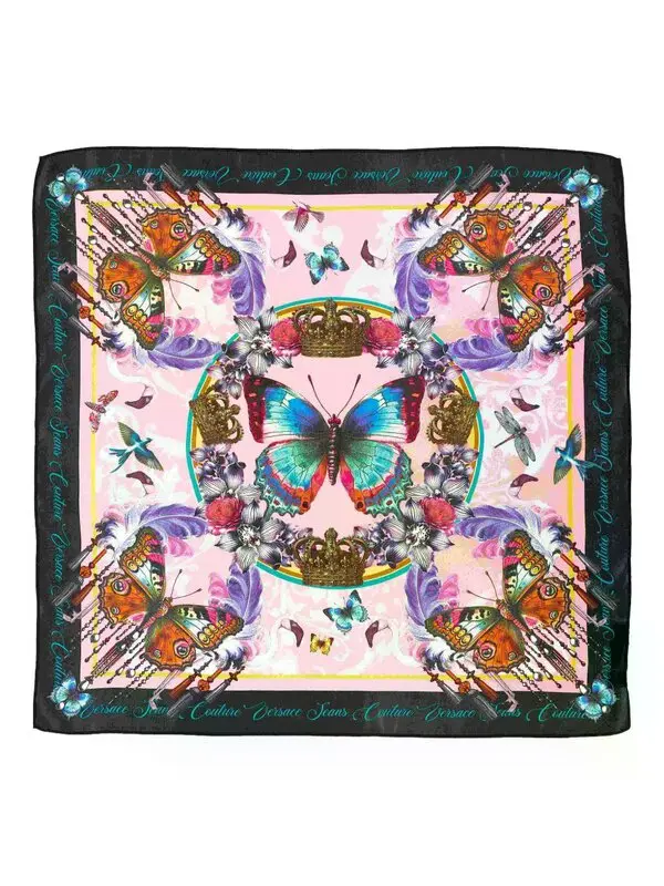 Versace Butterfly-print Scarf - Pink