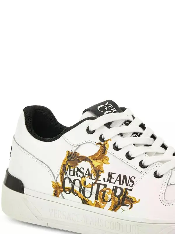 Versace Logo-print Leather Trainers