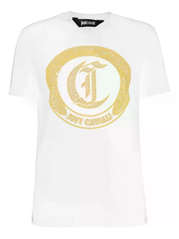 Just Cavalli Embellished Logo T-shirt - White