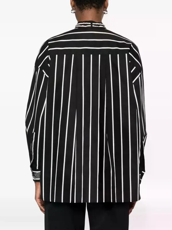 Pinko Striped Rhinestone-covered Shirt