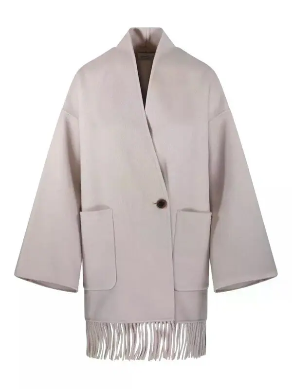 THE DYNAMIS STUDIO Fringed Patch-pocket Coat - Neutrals