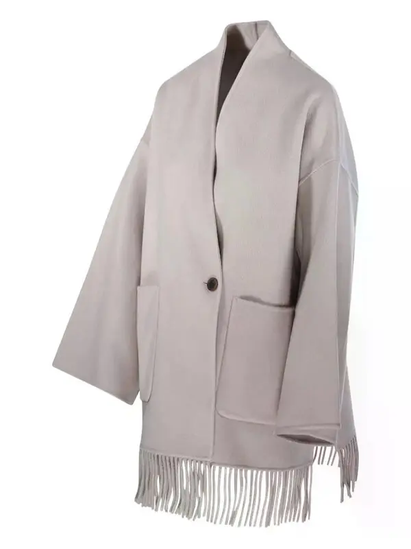 THE DYNAMIS STUDIO Fringed Patch-pocket Coat - Neutrals