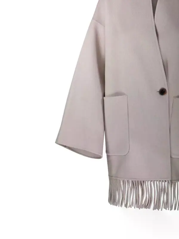 THE DYNAMIS STUDIO Fringed Patch-pocket Coat - Neutrals