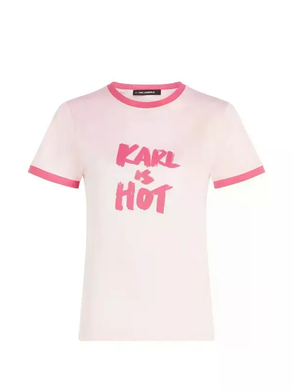 Karl Lagerfeld Graphic Cotton T-shirt - Pink