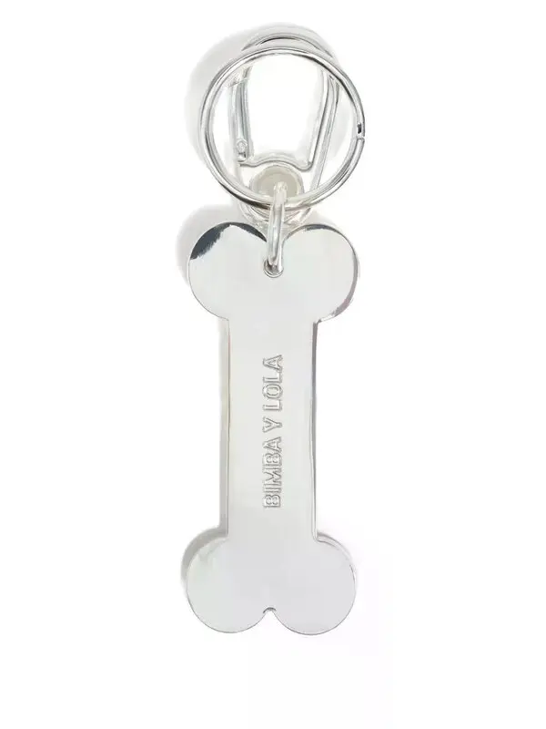 Bimba Y Lola Engraved Bone-shaped Keyring - Silver