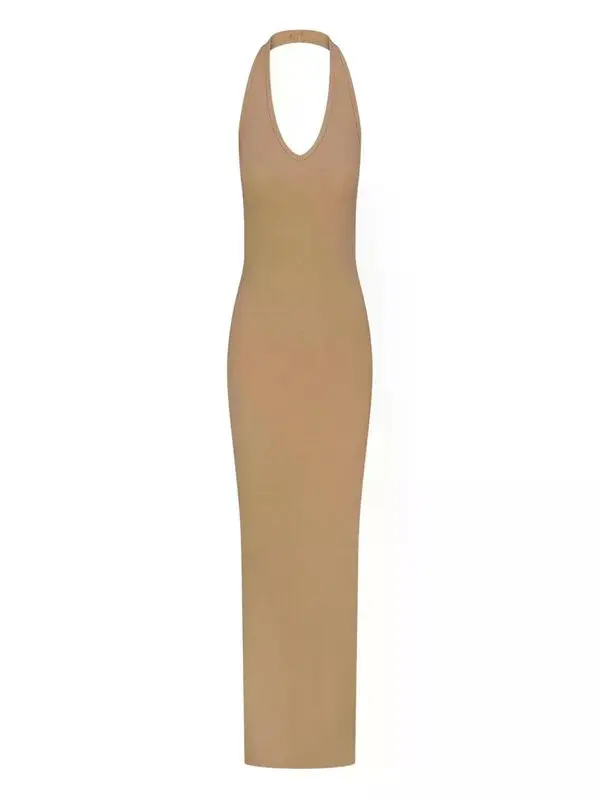 Eterne Halter Maxi Dress - Neutrals