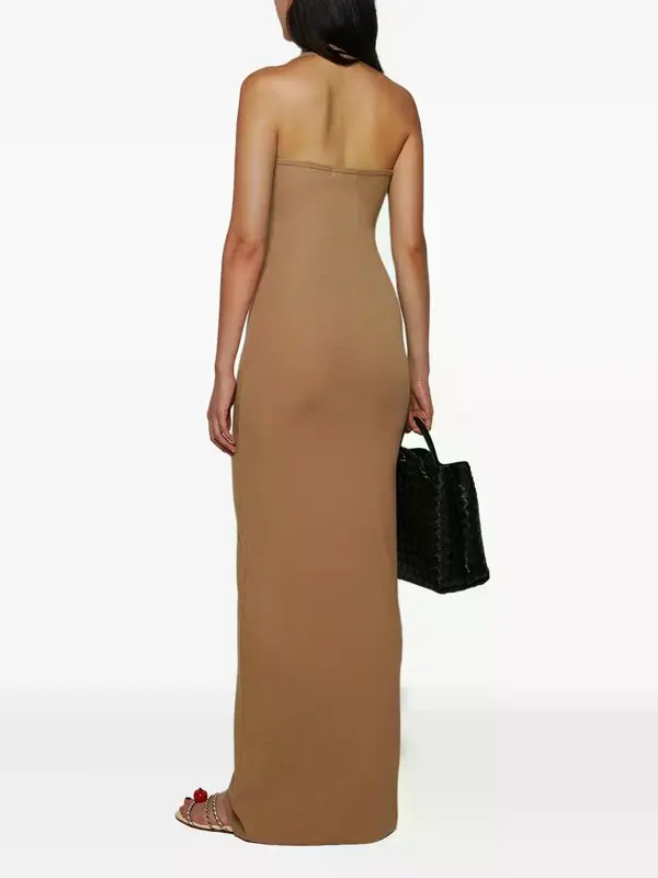 Eterne Halter Maxi Dress - Neutrals