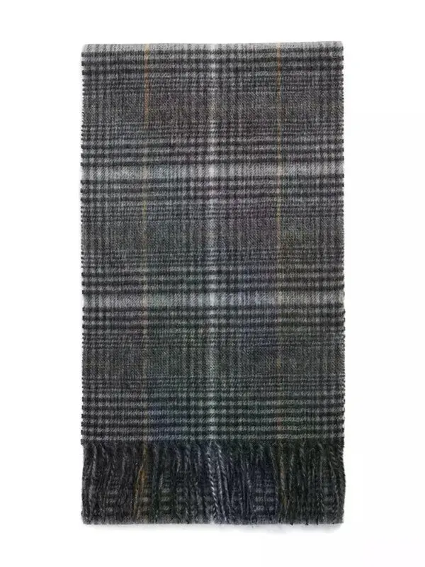 Barbour Check-fringe Scarf - Grey