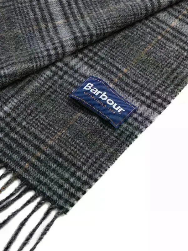 Barbour Check-fringe Scarf - Grey