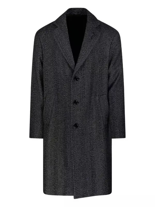 LARDINI Button-fastening Herringbone Coat