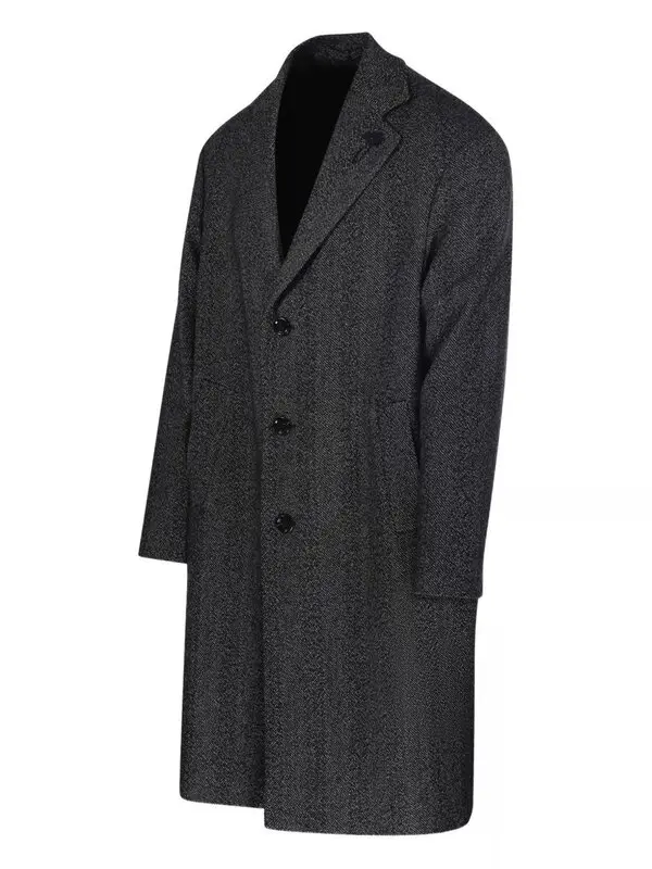 LARDINI Button-fastening Herringbone Coat