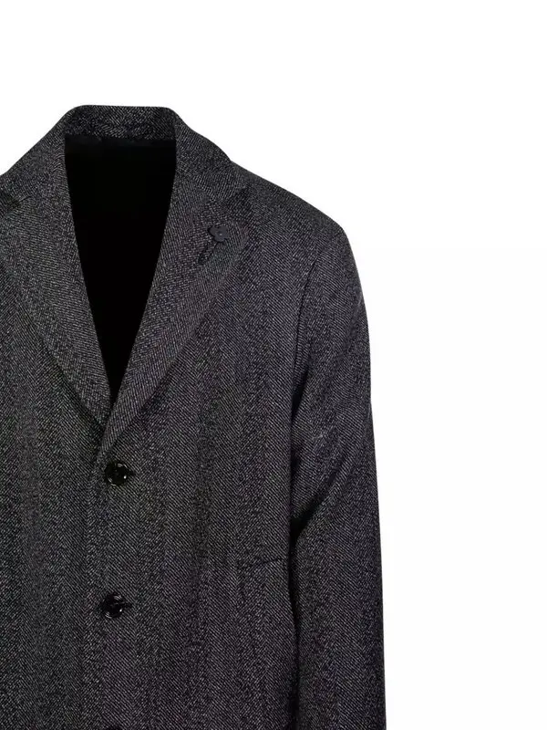 LARDINI Button-fastening Herringbone Coat