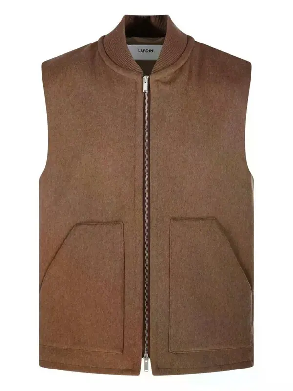LARDINI Zip-front Gilet With Pouch Pockets