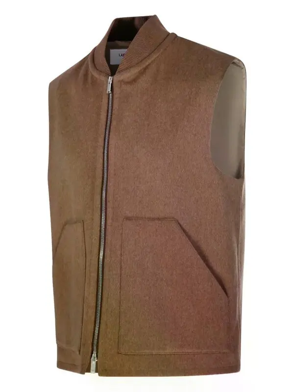 LARDINI Zip-front Gilet With Pouch Pockets