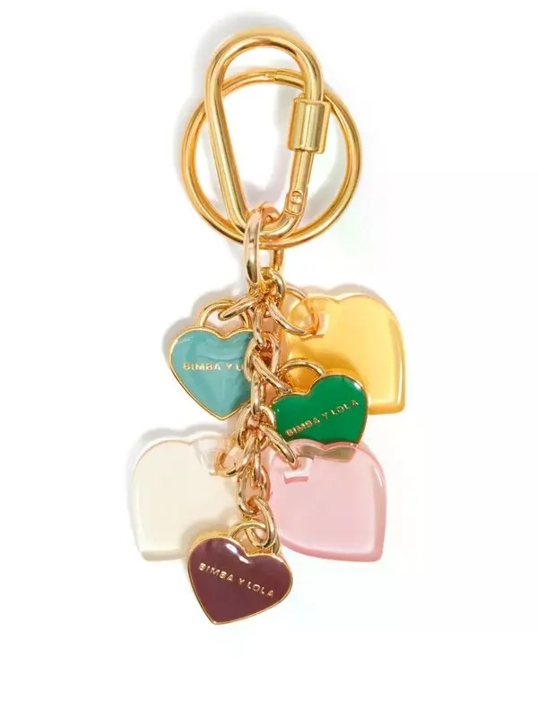 Bimba Y Lola Hearts-pendant Keyring - Yellow
