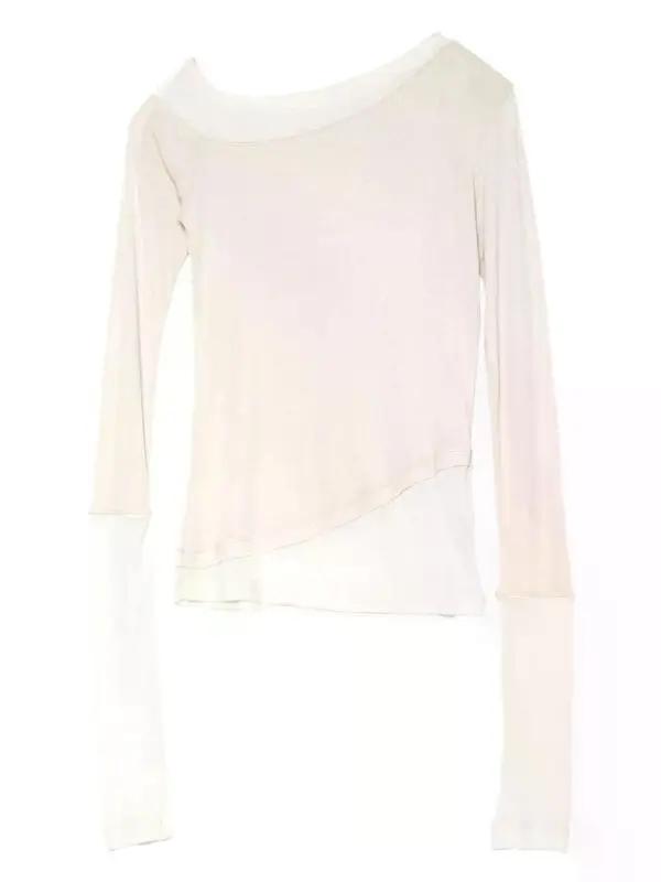 MULLER OF YOSHIOKUBO Off-shoulder Long-sleeve Top - Neutrals