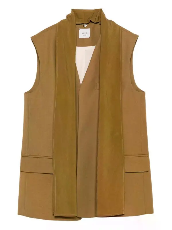 ALYSI Sleeveless Scarf Blazer