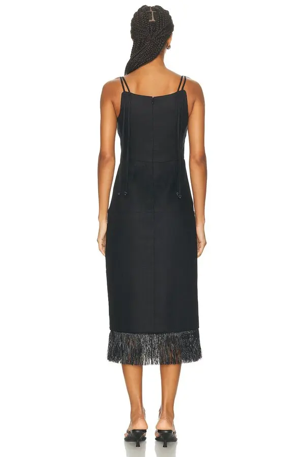 Alexis Naturi Embroidered Fringe Dress - Black White - 65% Off |  Editorialist