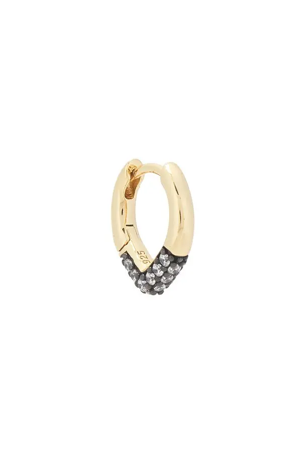 Demarson Kai Hoop Earring - Gold  Gunmetal  & Crystal