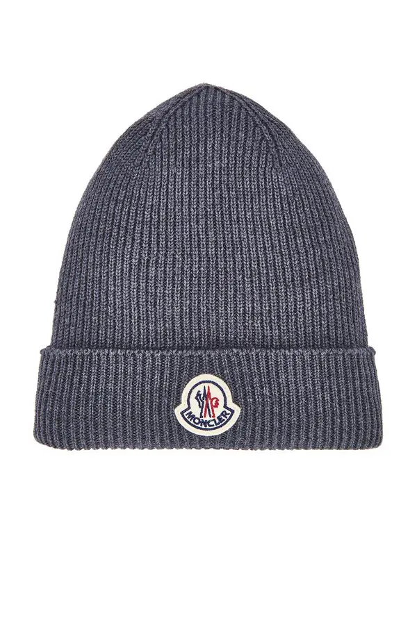 Moncler Logo Beanie - Charcoal