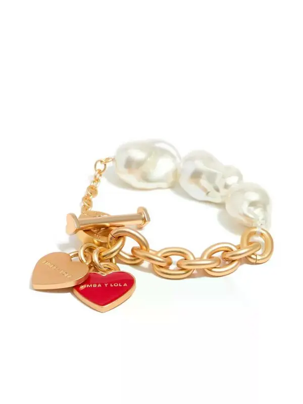 Bimba Y Lola Heart Logo Charm Bracelet - Gold